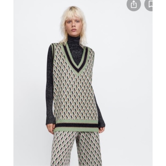 Zara | Tops | Rare Zara Metallic Thread Sweater | Poshmark